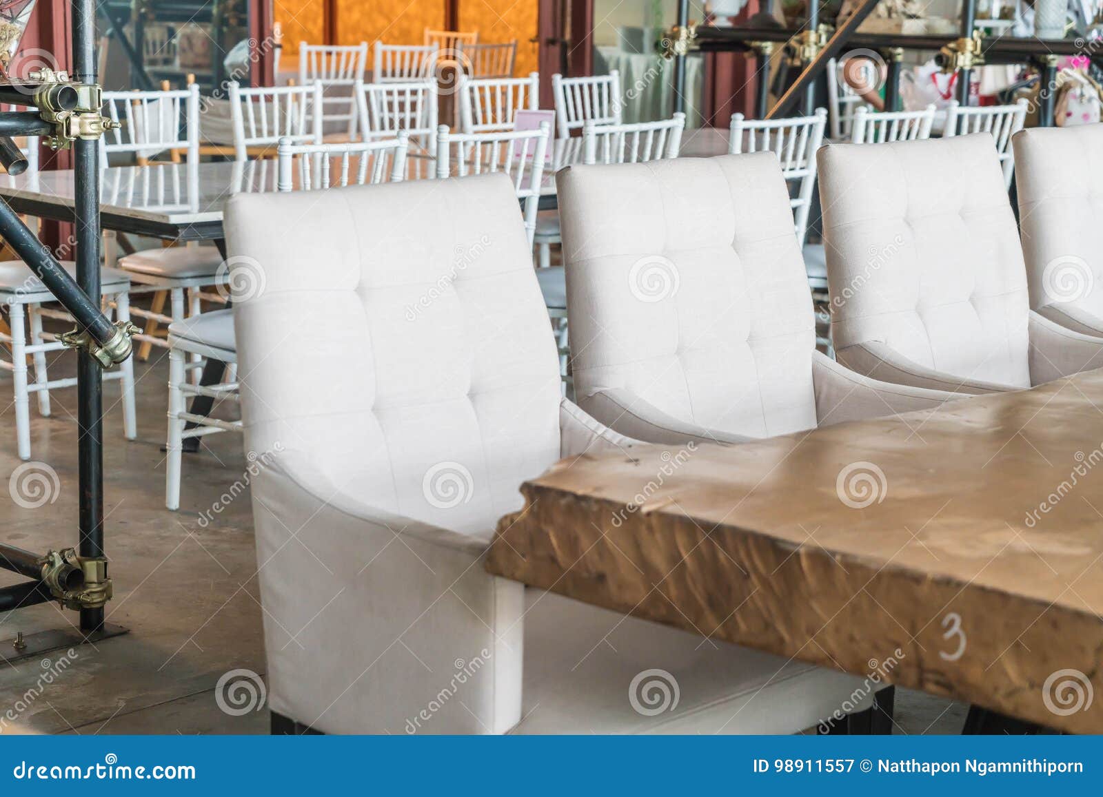 Empty chair in restaurant stock image. Image of hotel - 98911557