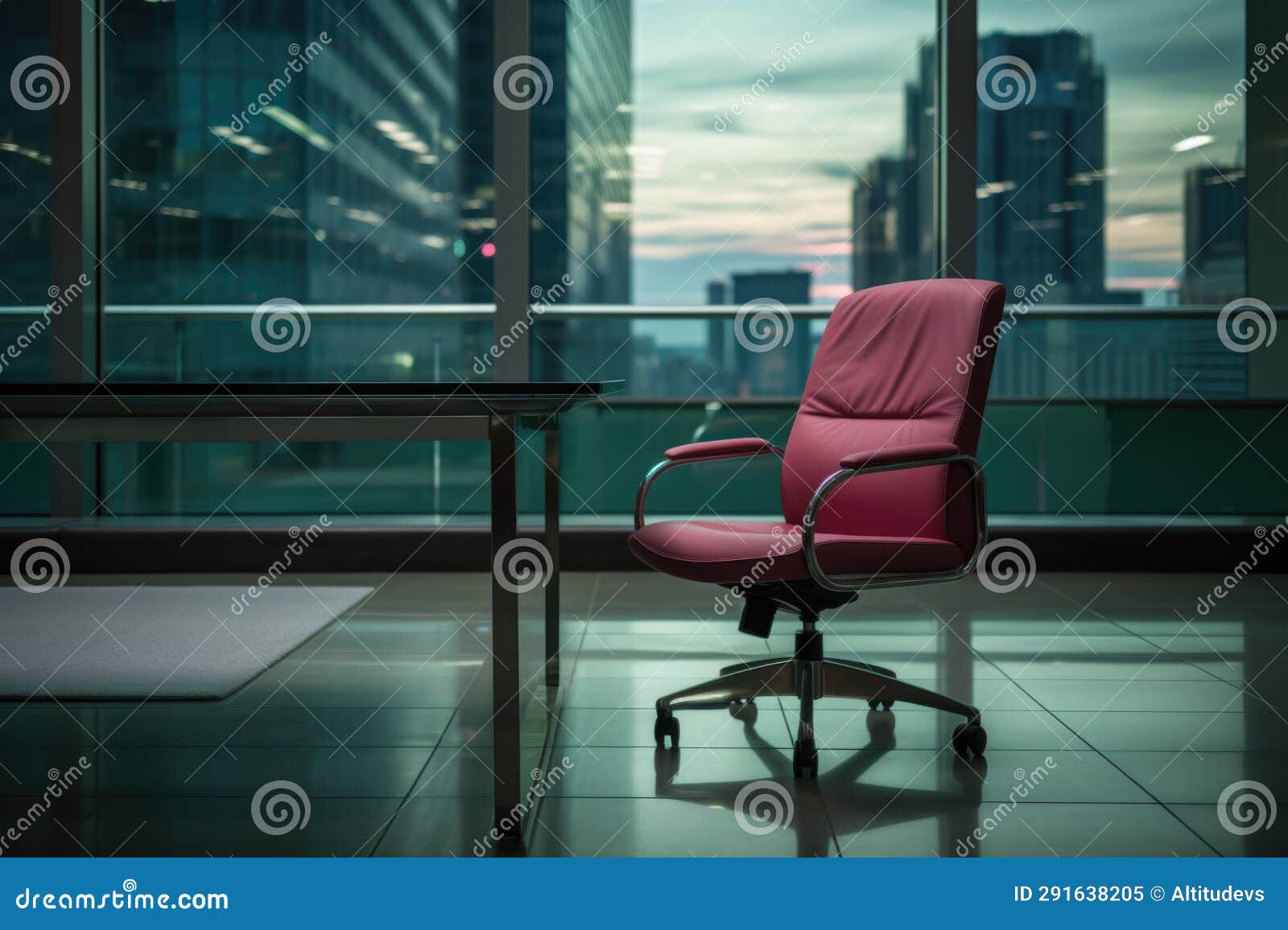 Empty Chair in Front of a Corporate Office Desk Stock Image - Image of ...