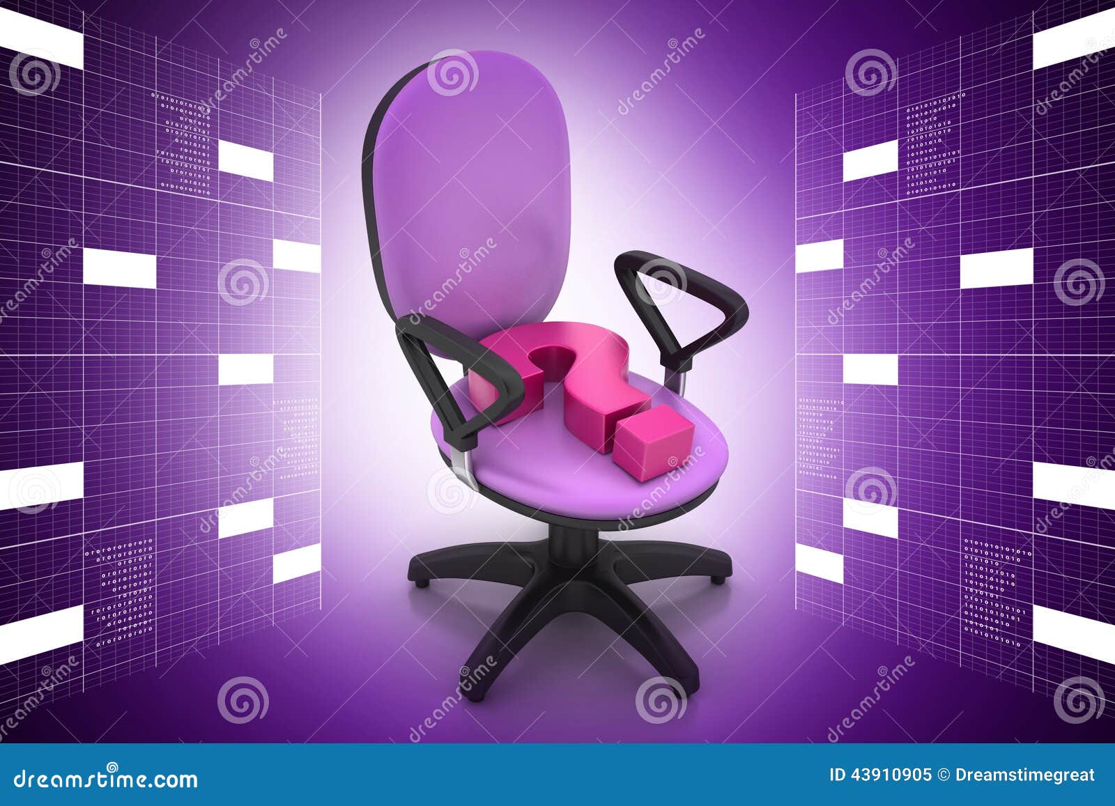 An Empty Chair with Question Mark Stock Illustration - Illustration of ...