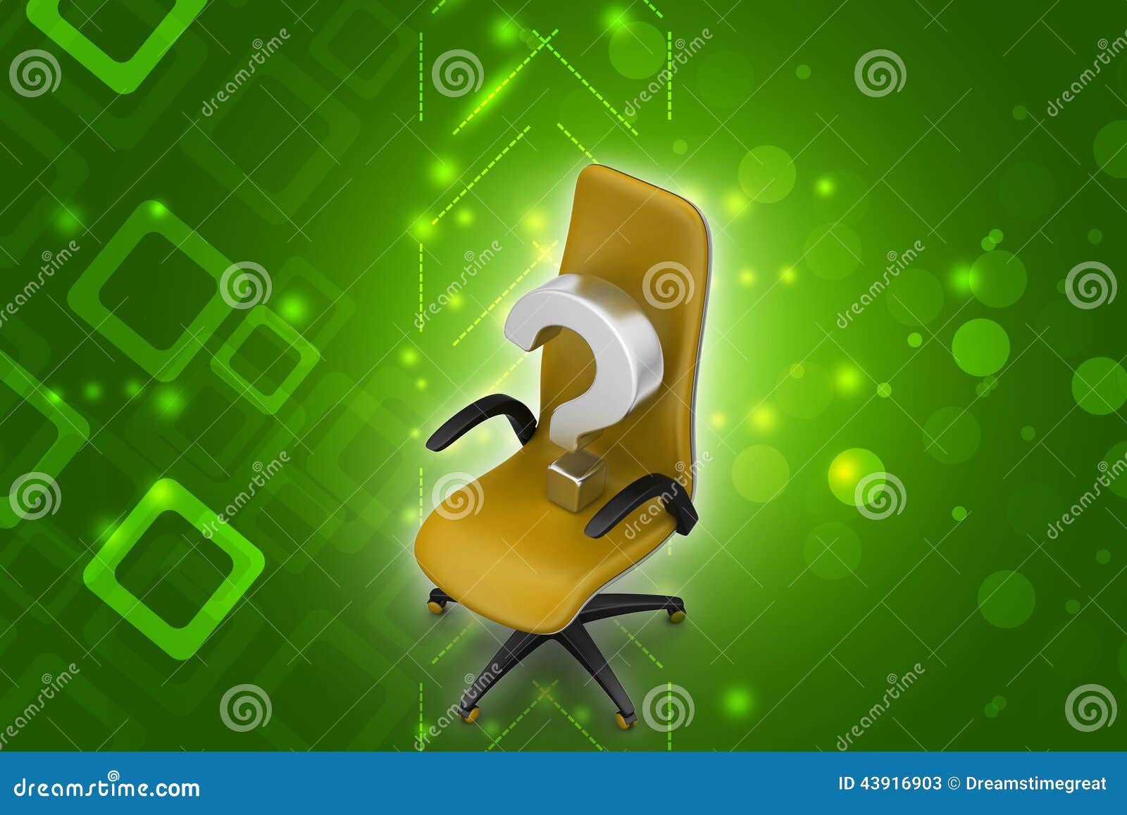 An Empty Chair with Question Mark Stock Illustration - Illustration of ...