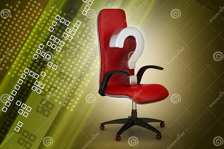 An Empty Chair with Question Mark Stock Illustration - Illustration of ...