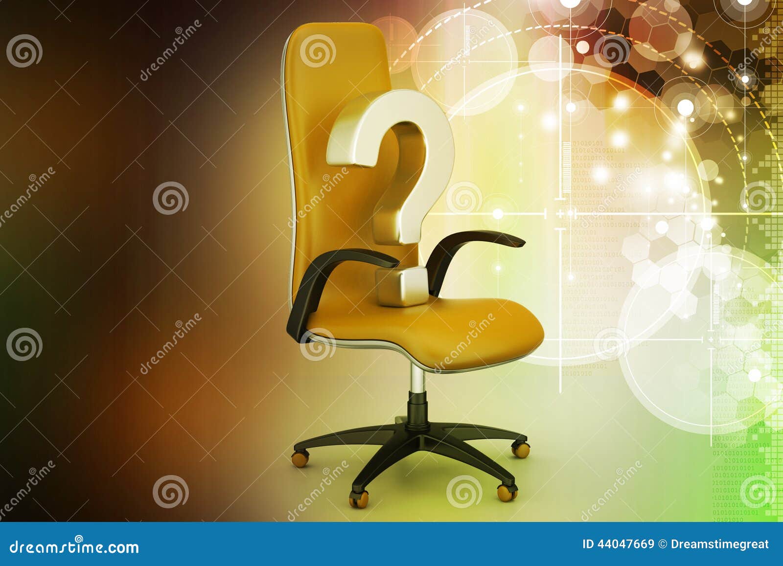 An Empty Chair with Question Mark Stock Illustration - Illustration of ...