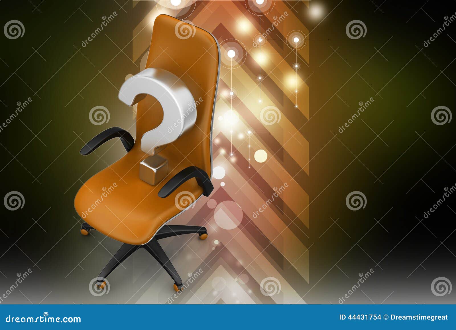 An Empty Chair with Question Mark Stock Illustration - Illustration of ...