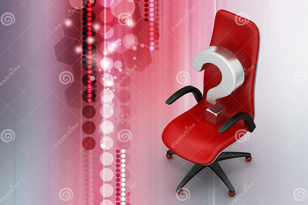 An Empty Chair with Question Mark Stock Illustration - Illustration of ...