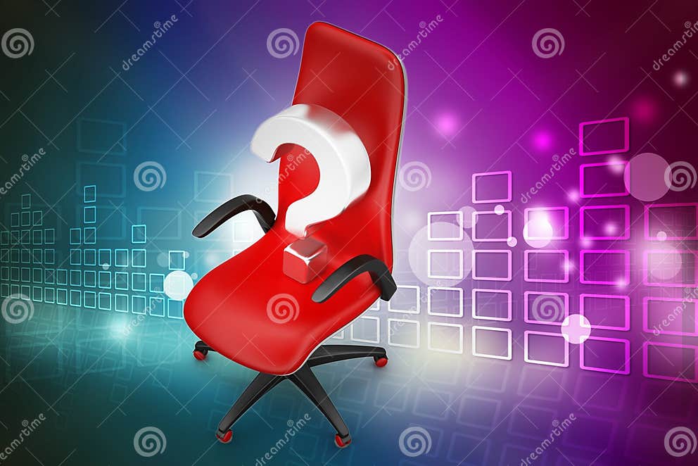 An Empty Chair with Question Mark Stock Illustration - Illustration of ...
