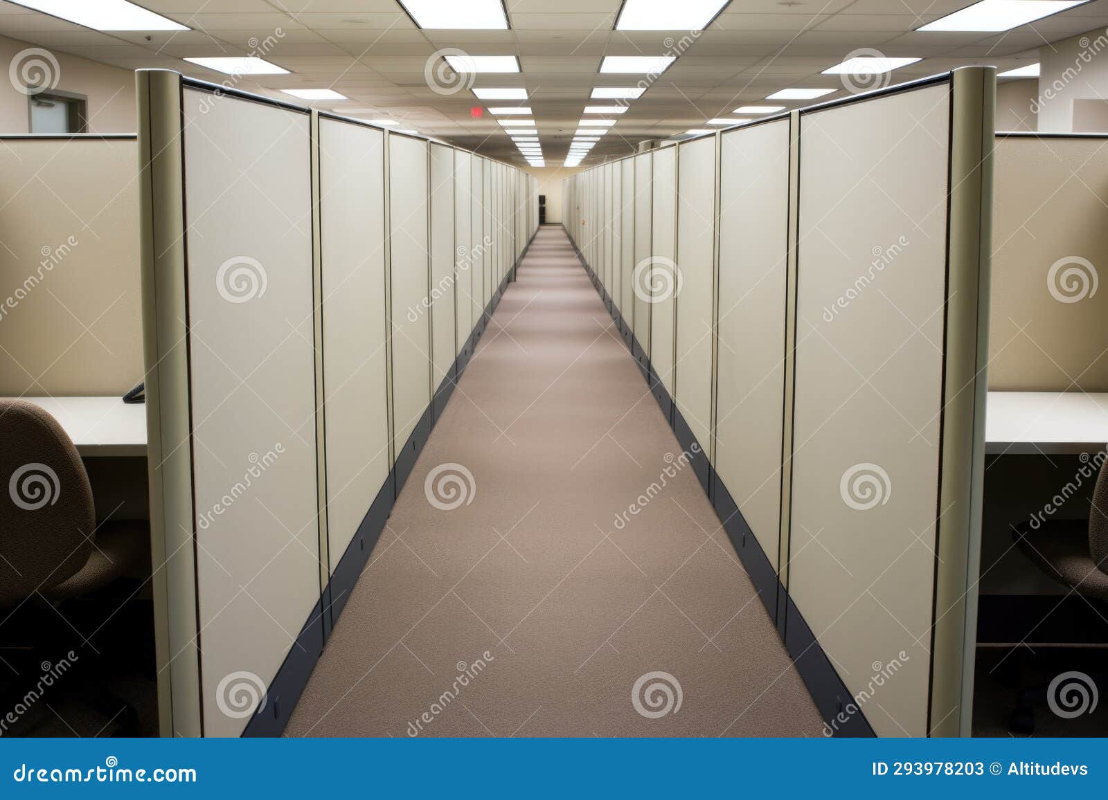 Empty Cubicles In A Sleek And Modern Office Stock Photography ...