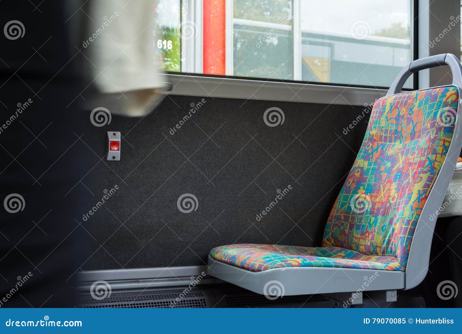 Empty Chair Seat Bus Pattern Fabric Inside Public Transportation Stock ...