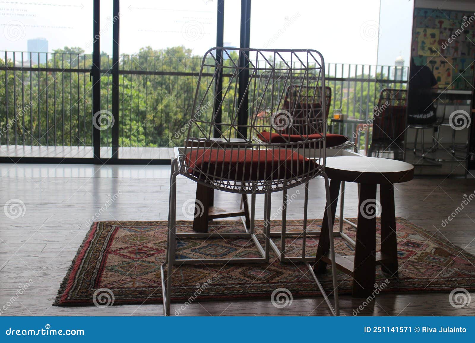 Empty chair and stool stock image. Image of furniture - 251141571