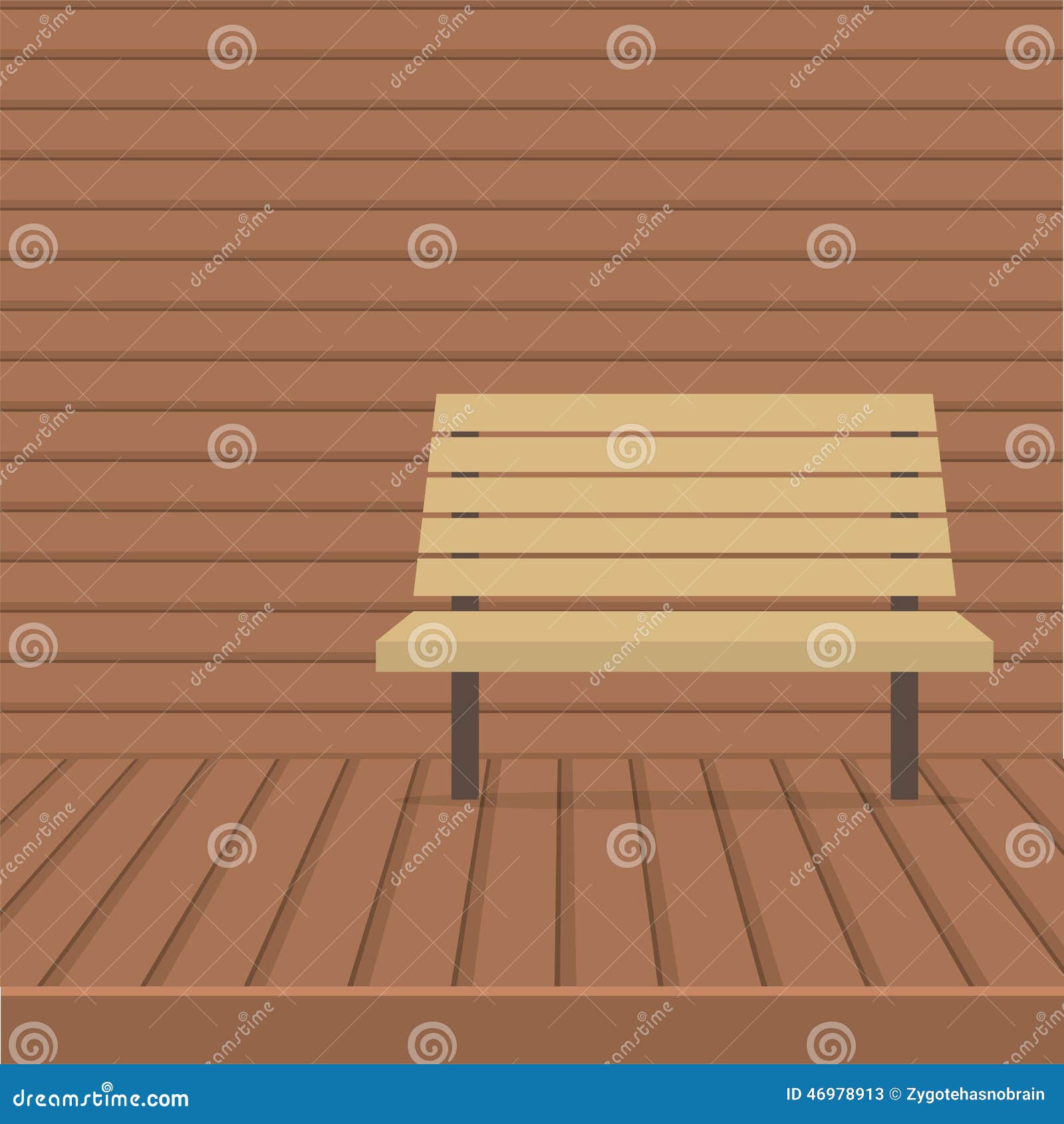 Empty Chair on Wooden Wall stock vector. Illustration of living - 46978913