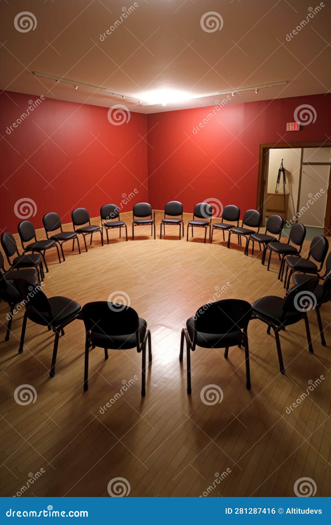 Empty Chairs Arranged in a Circle for Group Discussion Stock ...