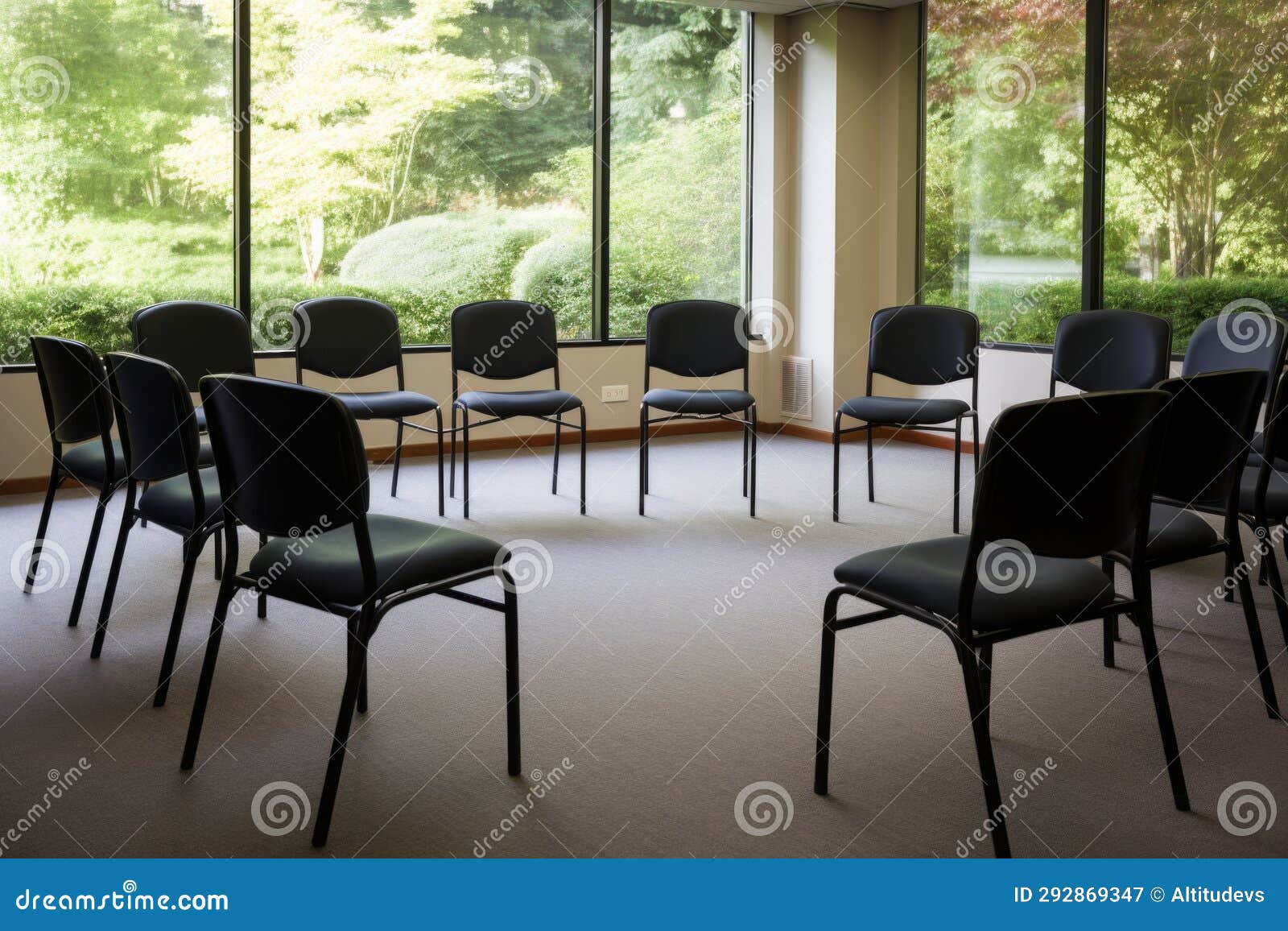 Empty Chairs Arranged in a Conference Room Stock Image - Image of ...