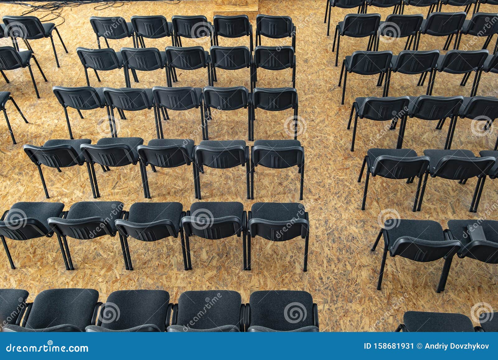 Empty Chairs in the Assembly Hall are Arranged in Rows, Top View Stock ...