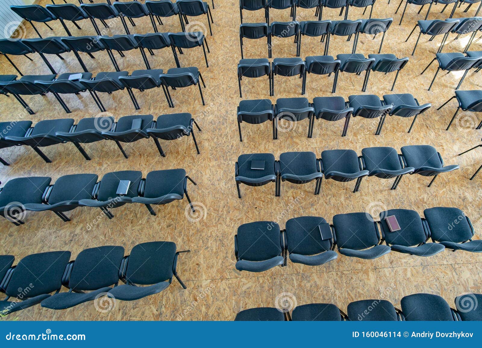 Empty Chairs in the Assembly Hall are Arranged in Rows, Top View Stock ...