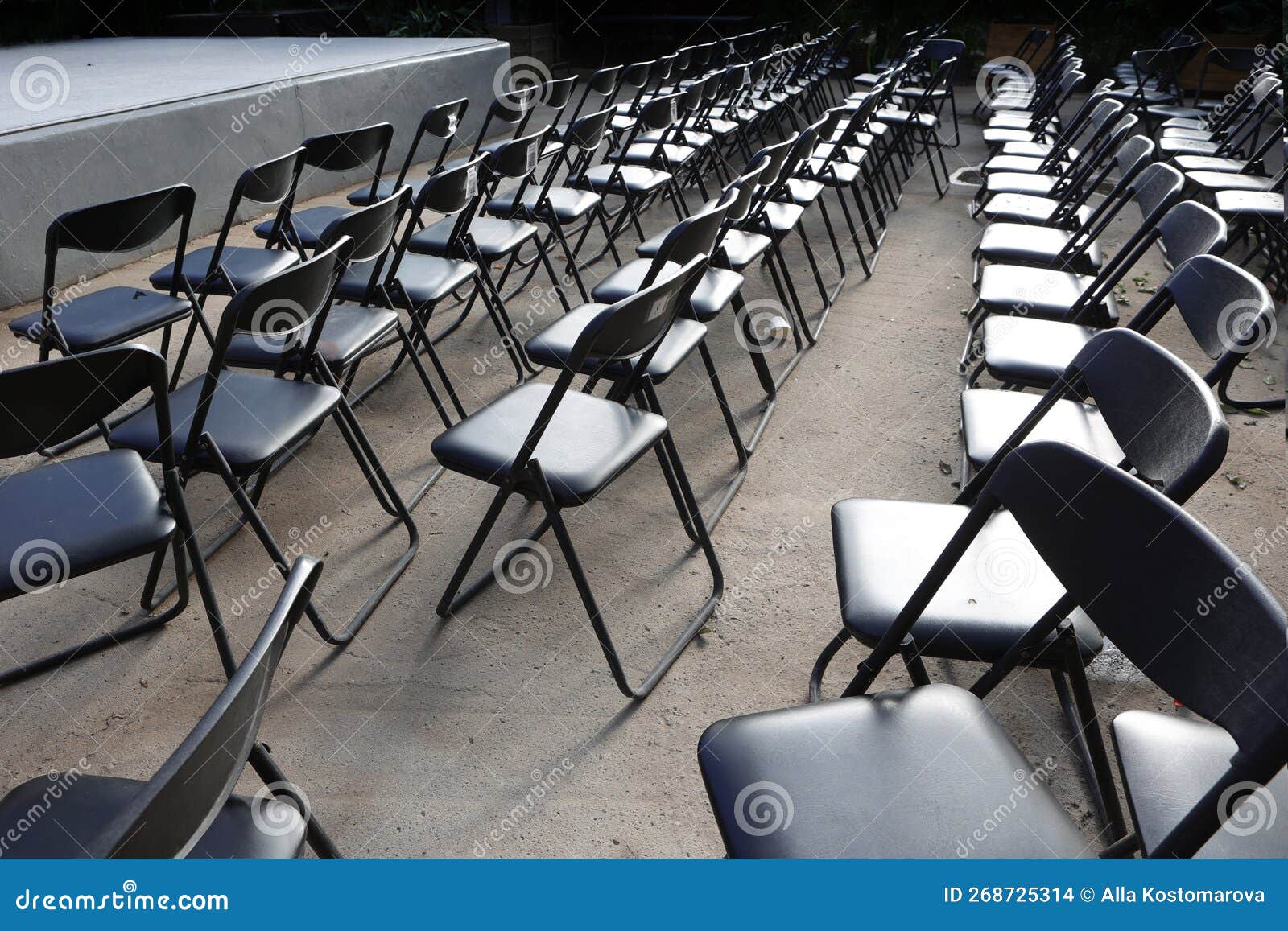 Empty Chairs at a Conference or Meeting. the Chairs are in a Mess ...