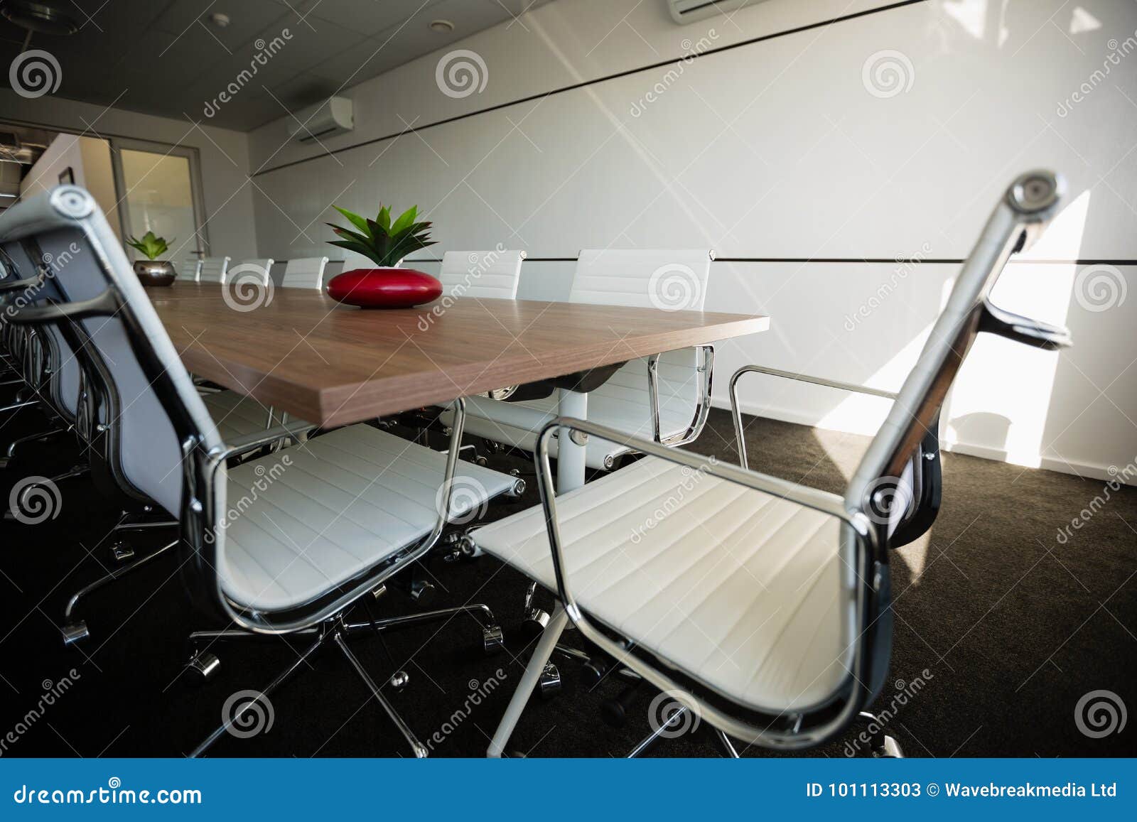 Empty Chairs by Conference Table at Office Stock Image - Image of ...