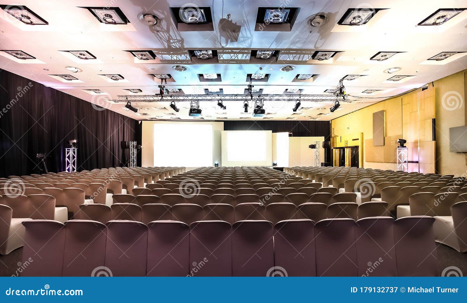 Empty Chairs in Large Conference Hall for Corporate Convention or ...