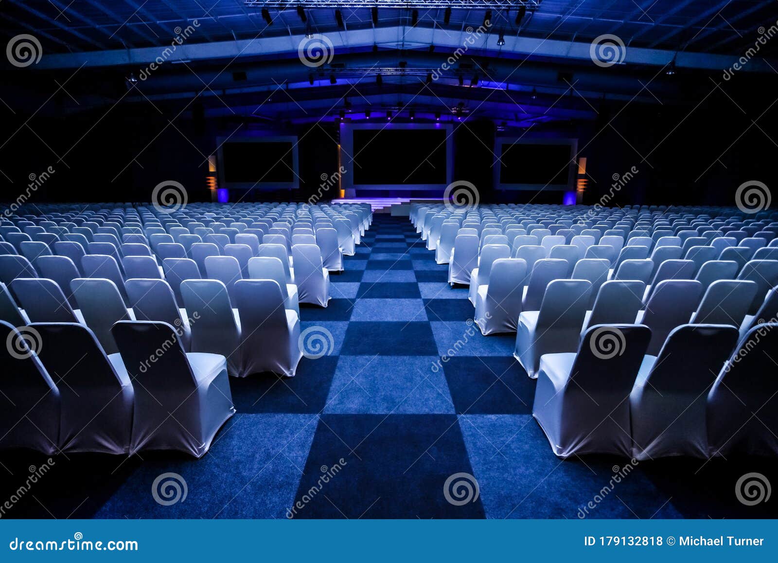 Empty Chairs in Large Conference Hall for Corporate Convention or ...
