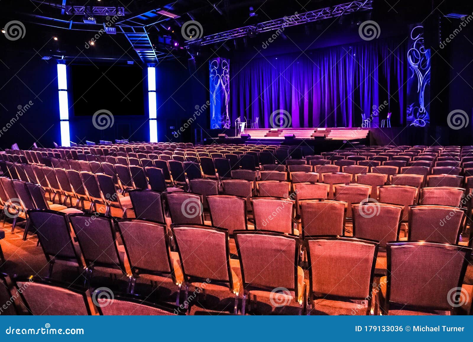Empty Chairs in Large Conference Hall for Corporate Convention or ...