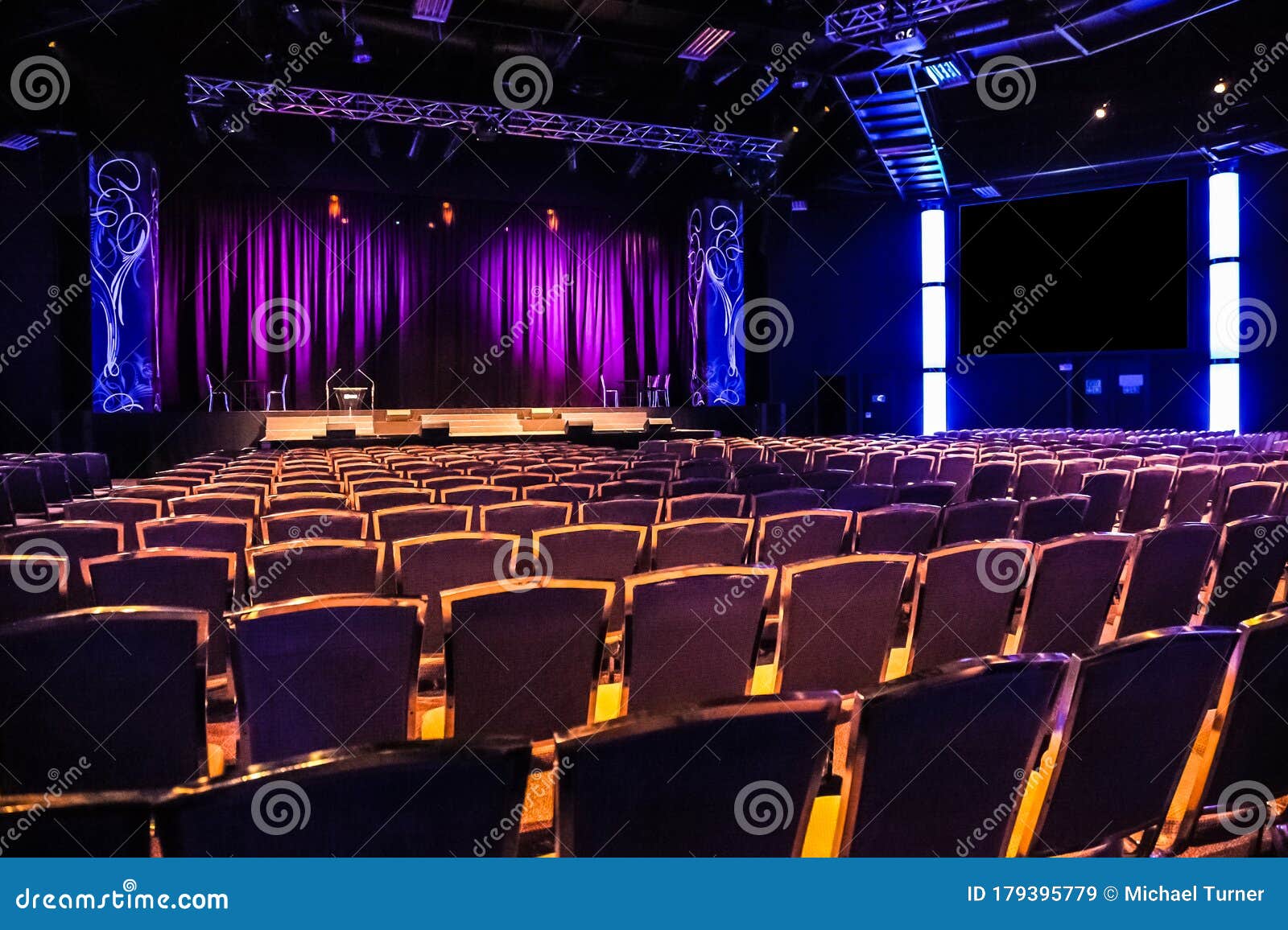 Empty Chairs in Large Conference Hall for Corporate Convention or ...