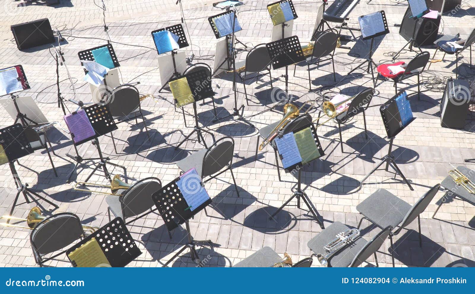 Empty Chairs and Notes on the Music Stand Stock Footage - Video of ...