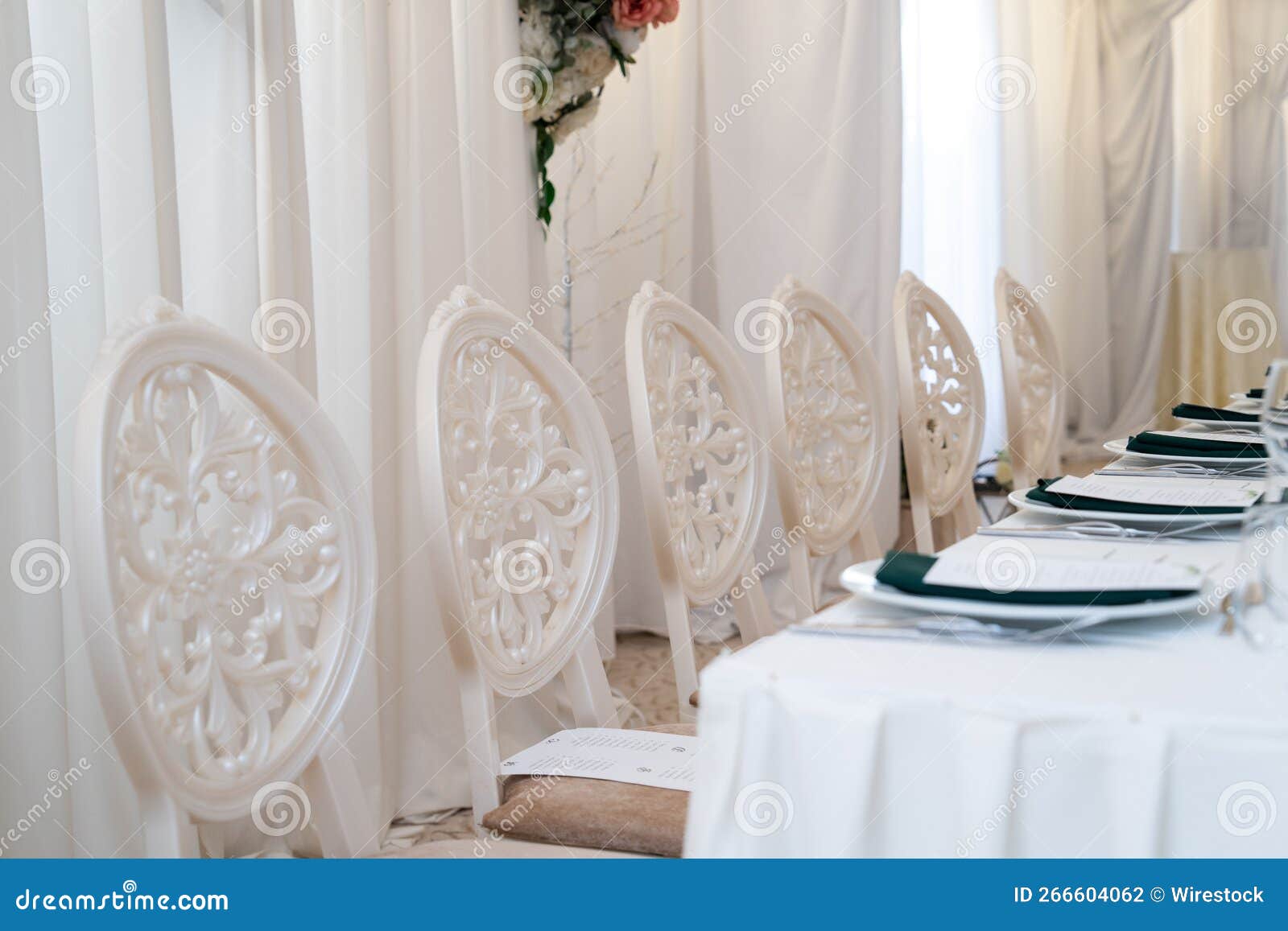 Empty Chairs in the Restaurant Hall. Wedding Ceremony Stock Photo ...