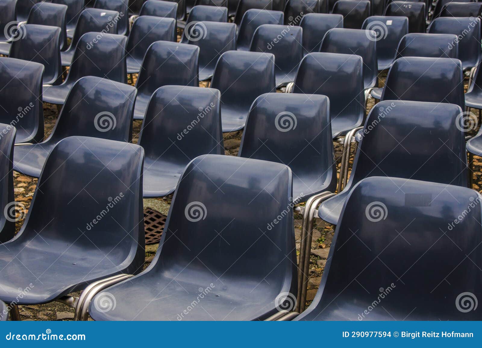 Empty chairs in a row stock photo. Image of ready, seating - 290977594