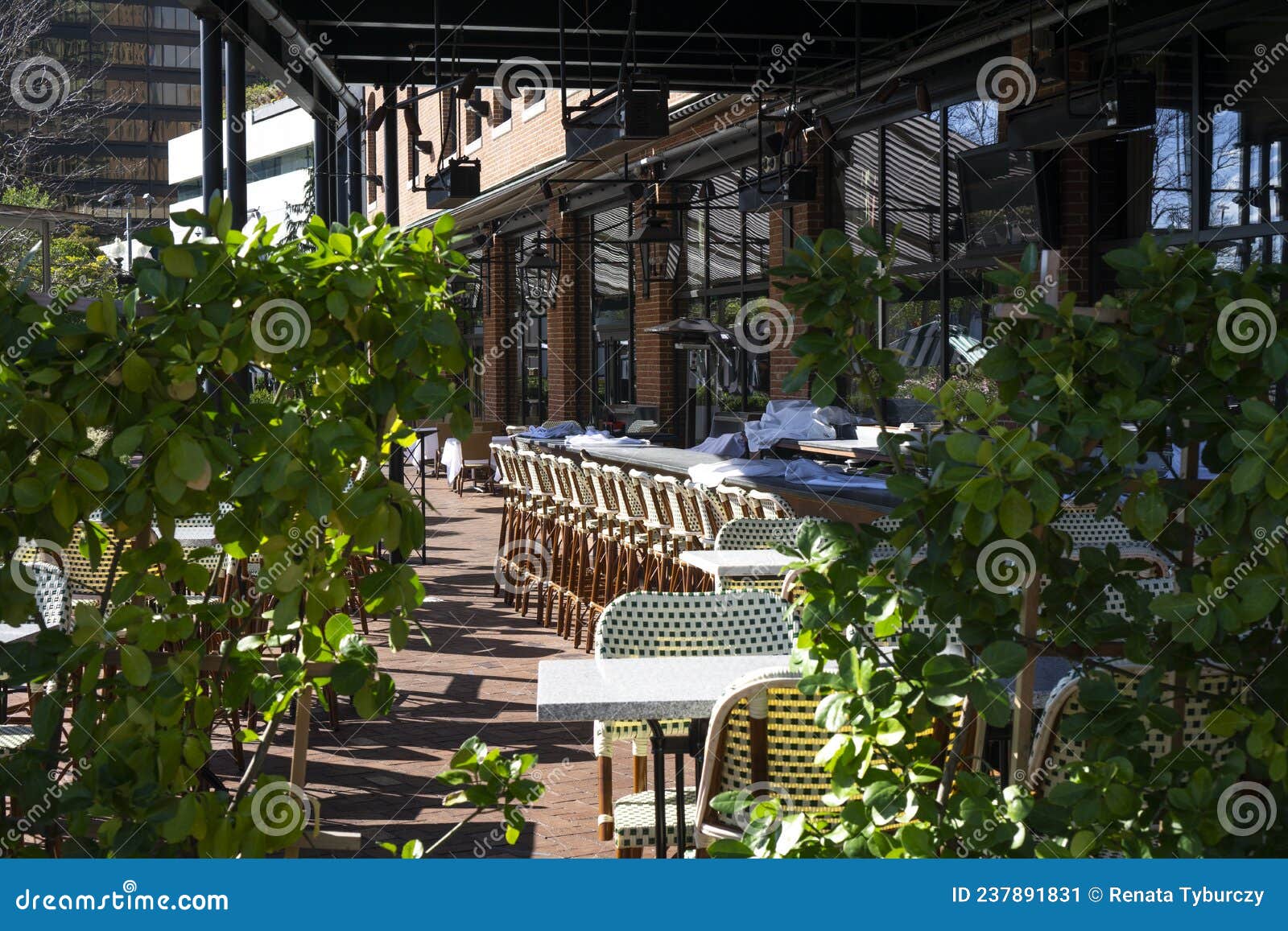 Empty Chairs and Tables of a Restaurant or Cafe before Opening ...