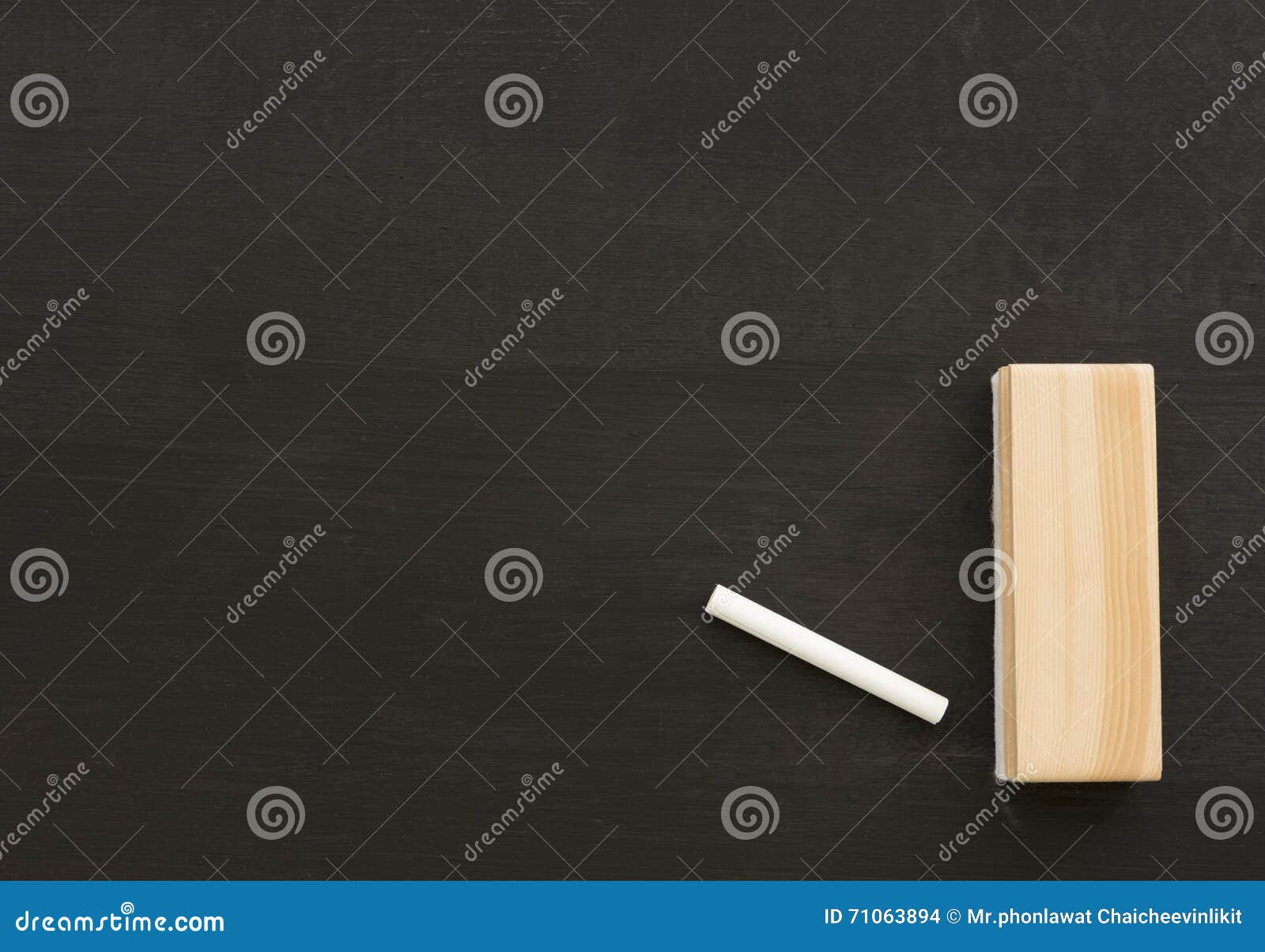 Empty Chalkboard with Chalk Stock Photo - Image of blank, creativity ...