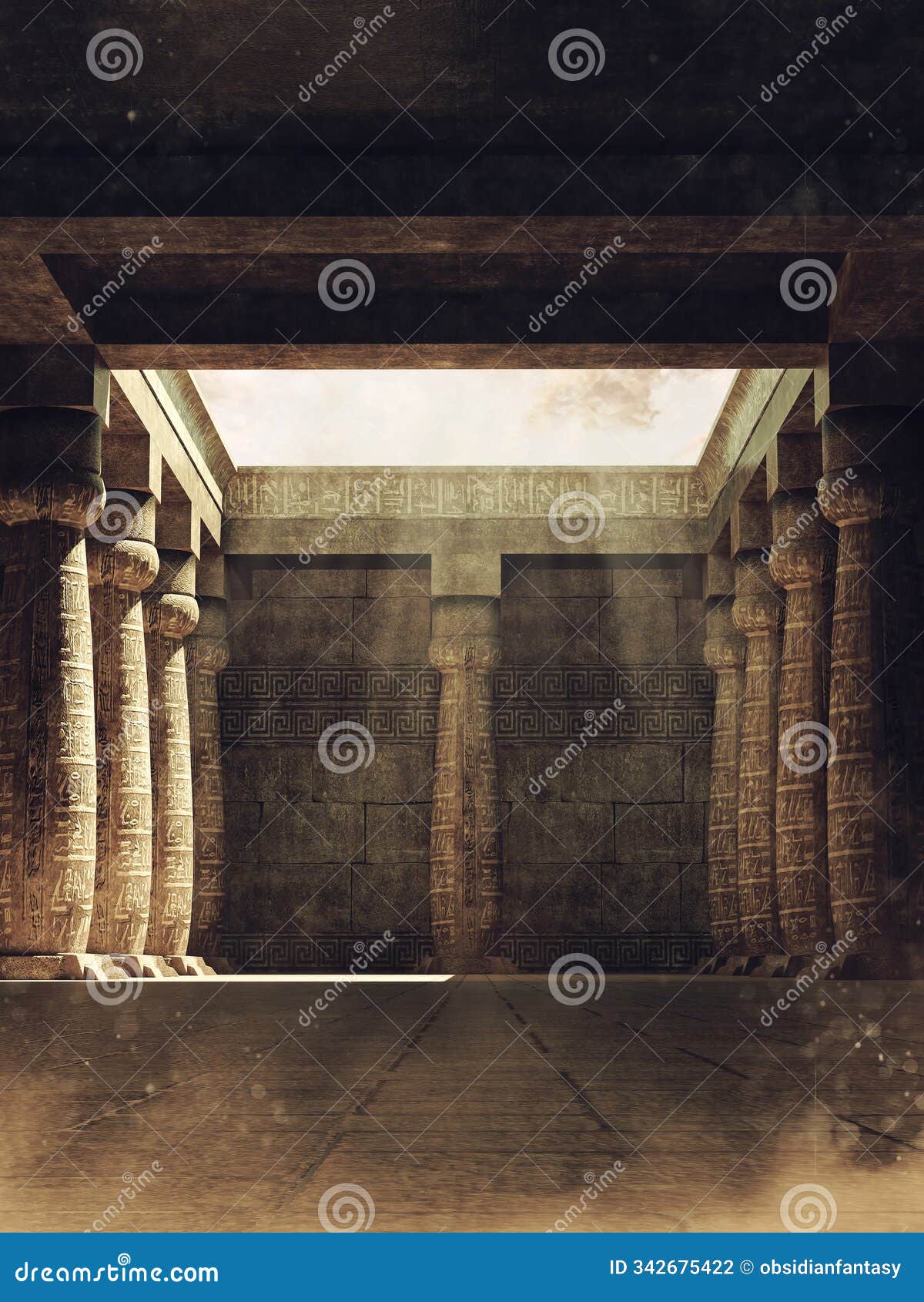 Egyptian Temple Pillars Ancient Egyptian Temple Interior With ...