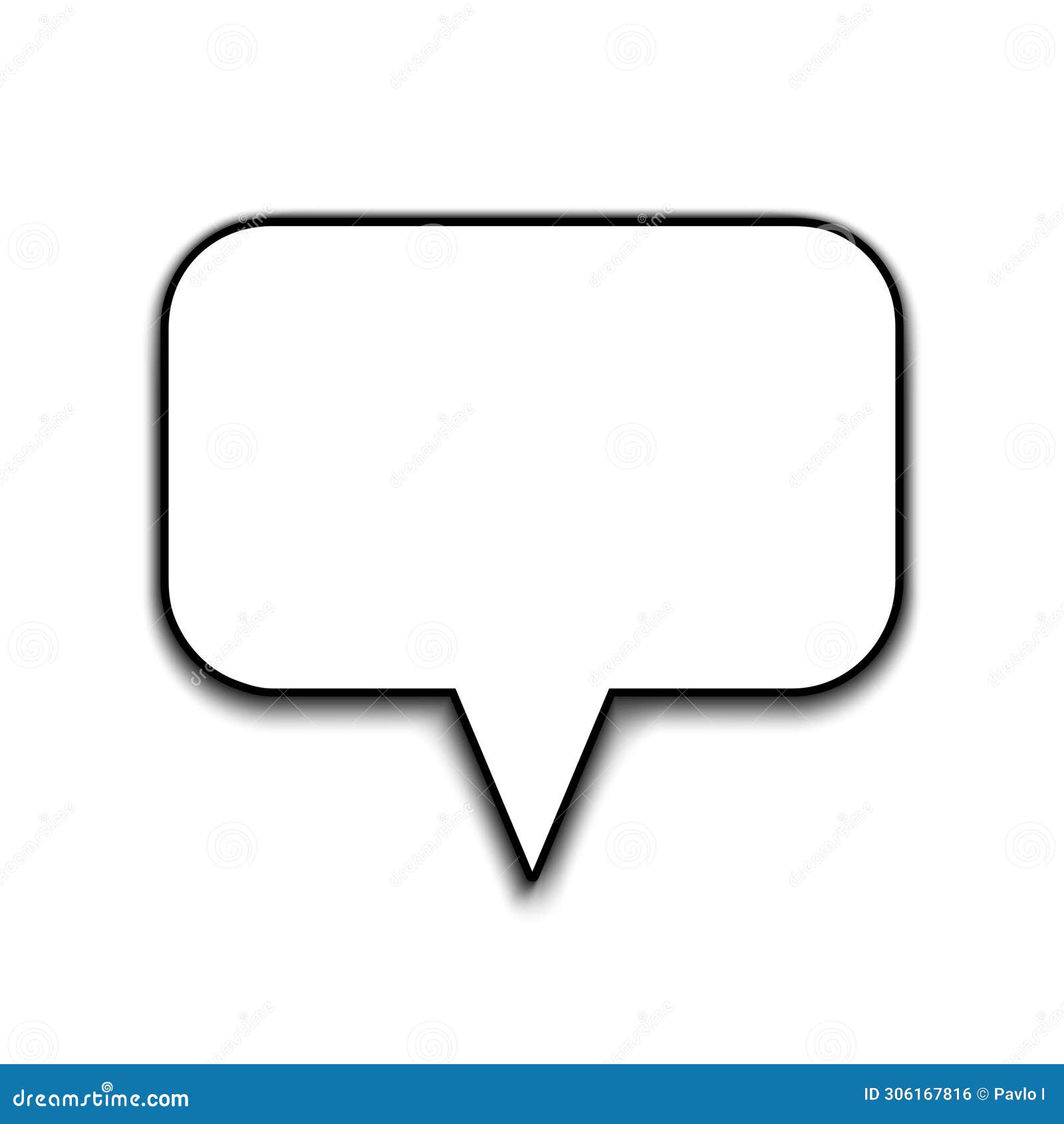 Empty Chat Bubble Icon with Shadow, Empty Speech Bubble, Empty Talk ...
