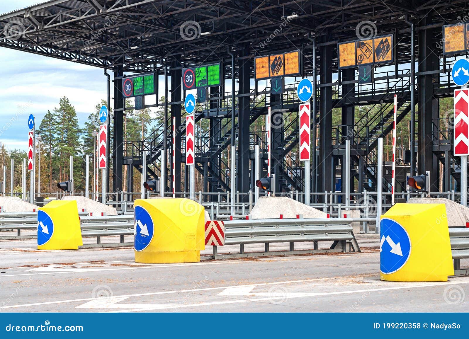 Empty Checkpoint Gate at Toll Road Editorial Stock Photo - Image of ...