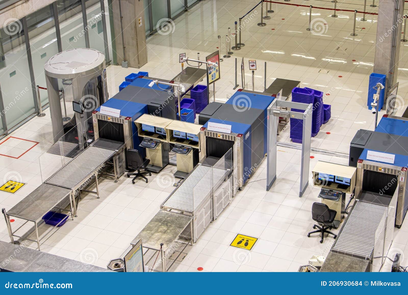 An Empty Checkpoint with Scanners for Control Passengers Stock Photo ...