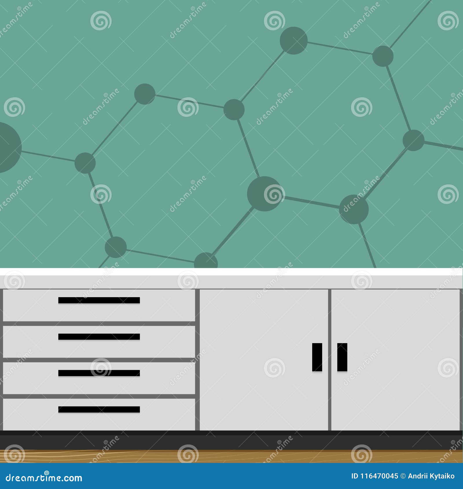 Empty Chemical Laboratory Room Stock Vector - Illustration of science ...