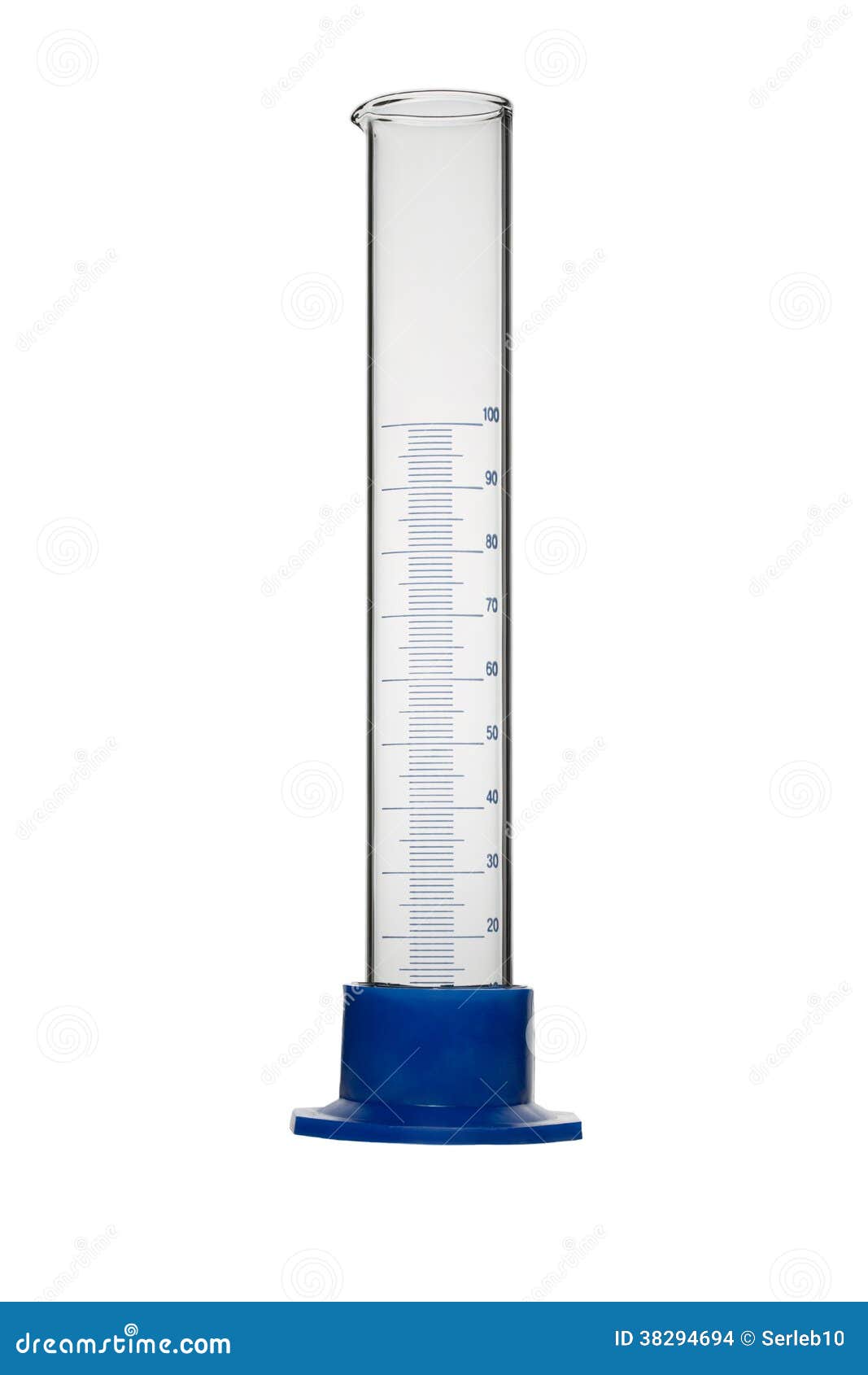 Empty Chemical Measuring Cylinder.Isolated Stock Photo - Image of ...