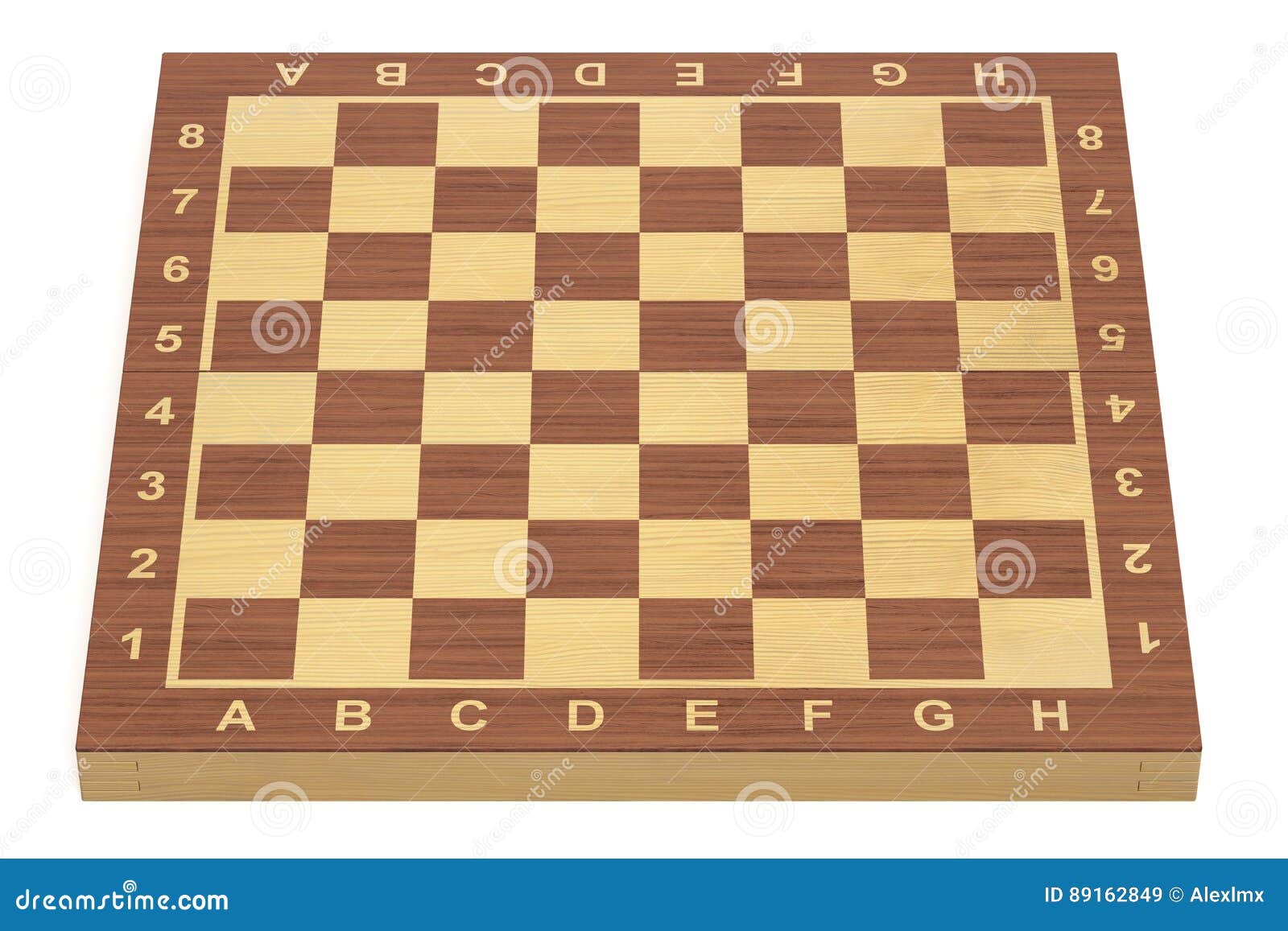 Empty Chess Board, 3D Rendering Stock Illustration - Illustration of ...