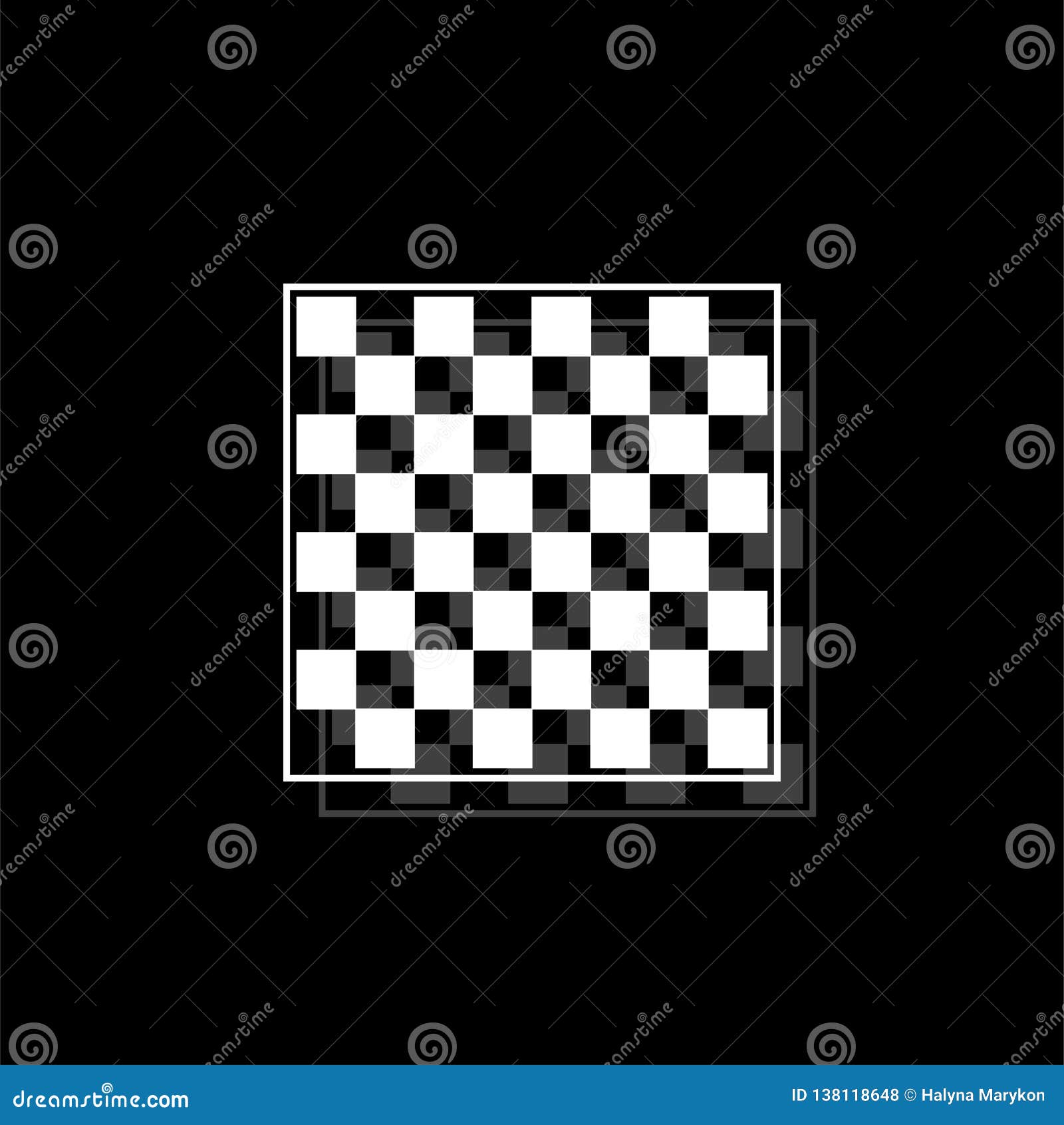 Empty Chess Board Icon Flat Stock Illustration - Illustration of ...