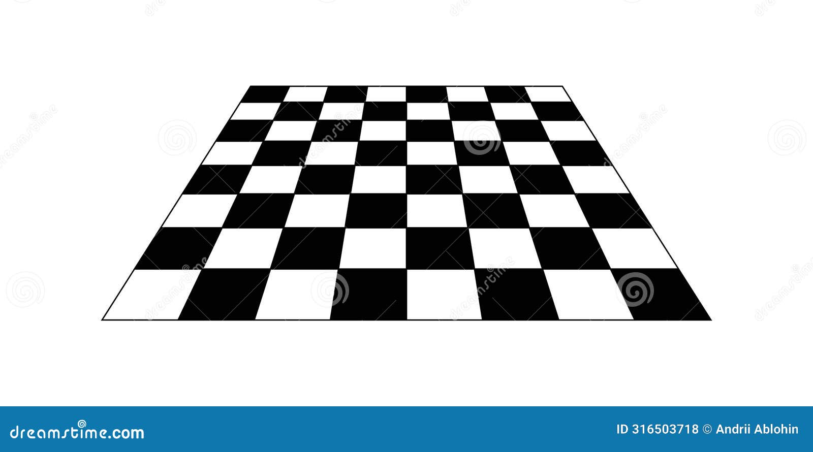 Empty Chess Board in Perspective. Tiled Floor Angled Point of View ...