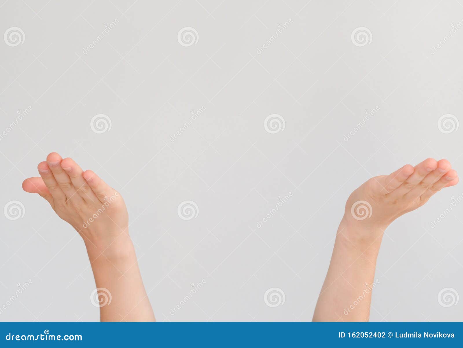 Empty child`s handbreadths stock photo. Image of show - 162052402