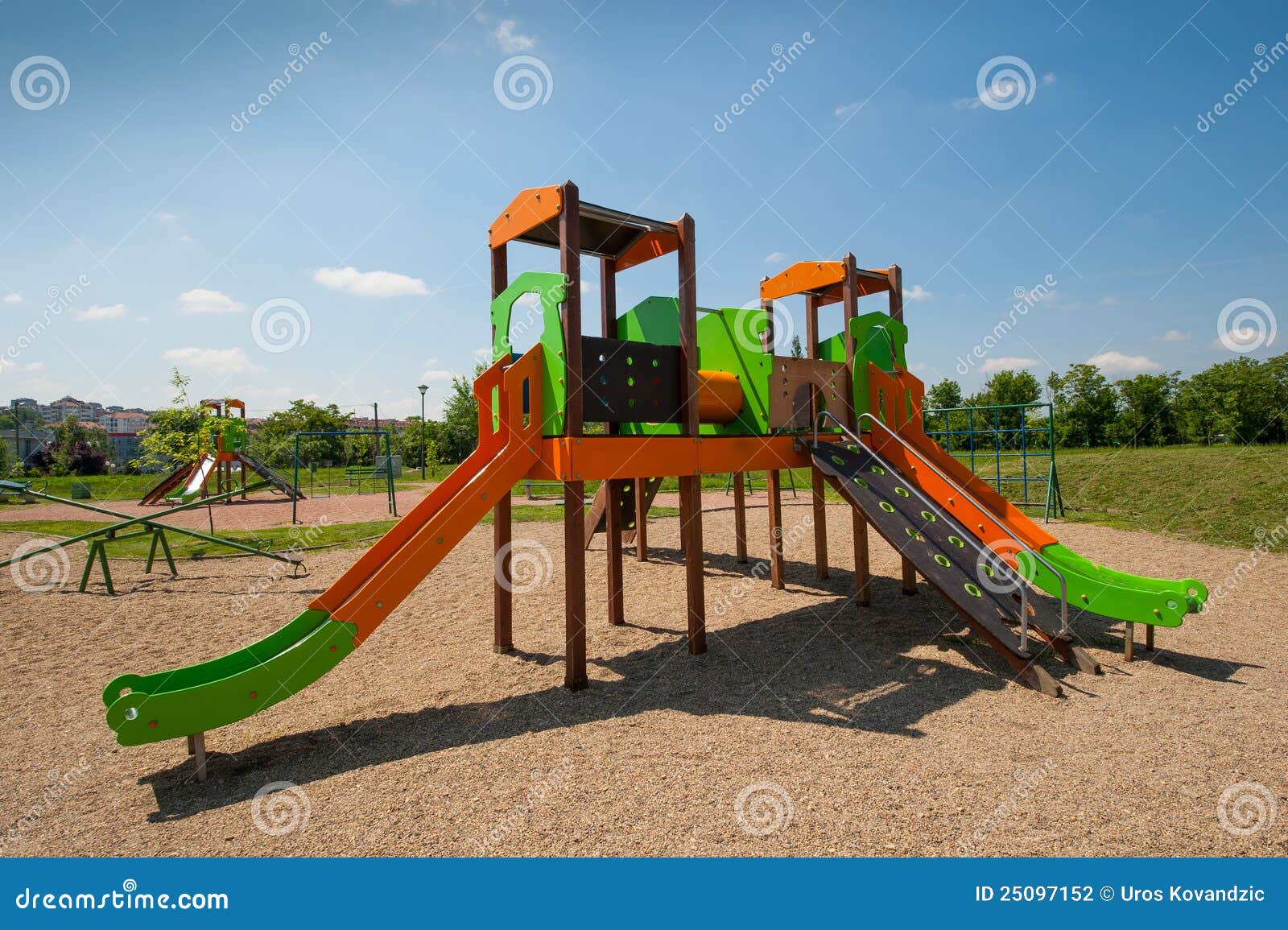 Empty children playground stock photo. Image of nature - 25097152