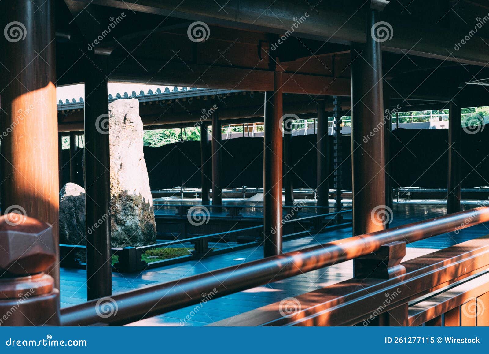 Empty Chinese Temple with Shadows Stock Image - Image of interior ...