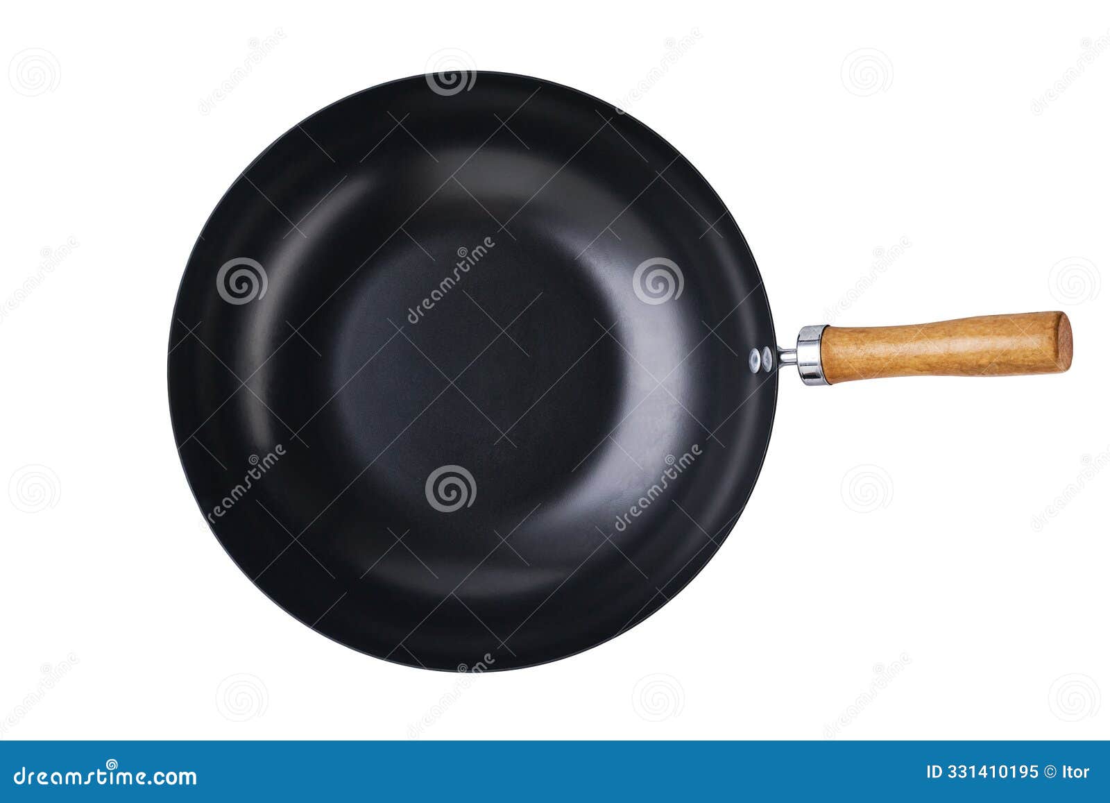 Empty Chinese Wok Pan Isolated on a White Background. Empty Frying Wok ...