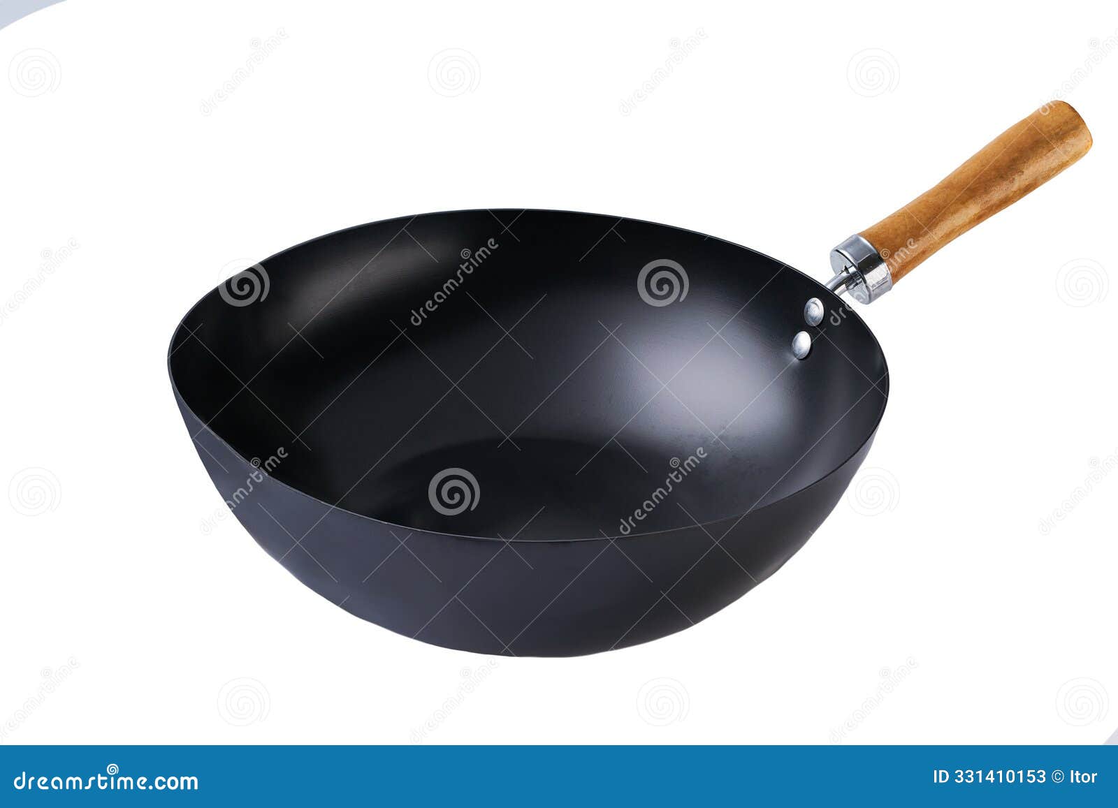 Empty Chinese Wok Pan Isolated on a White Background. Empty Frying Wok ...