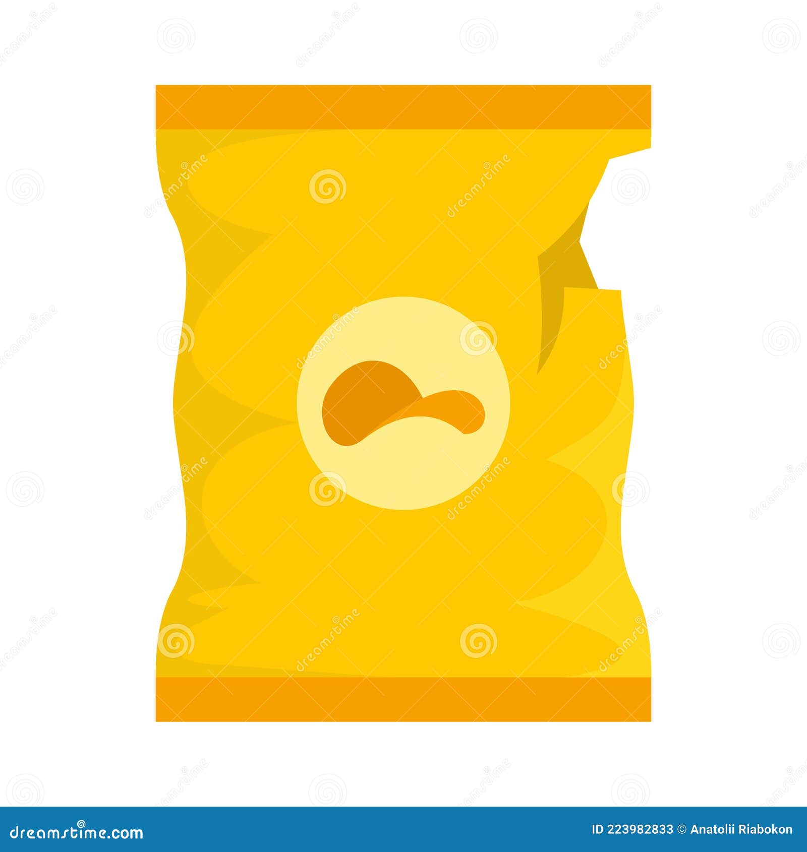 Empty Chips Package Icon Flat Isolated Vector Stock Vector ...