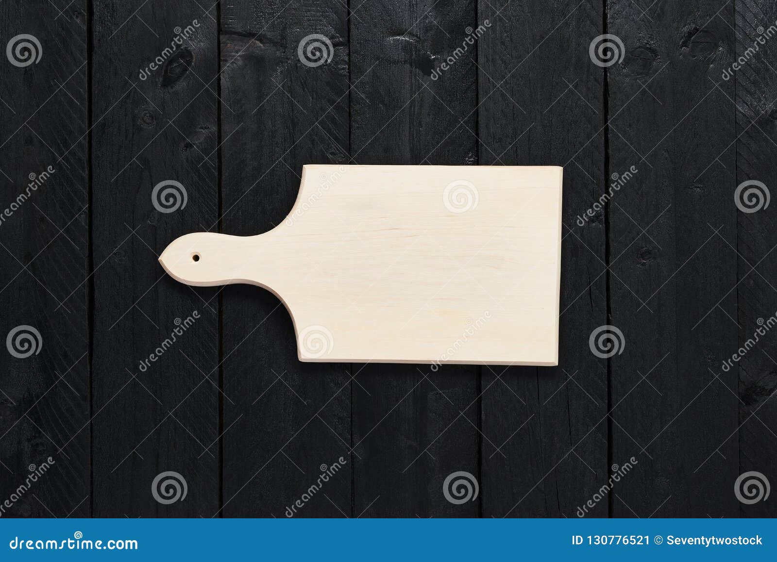 Empty Chopping Board on Black Wooden Table Stock Image - Image of flat ...