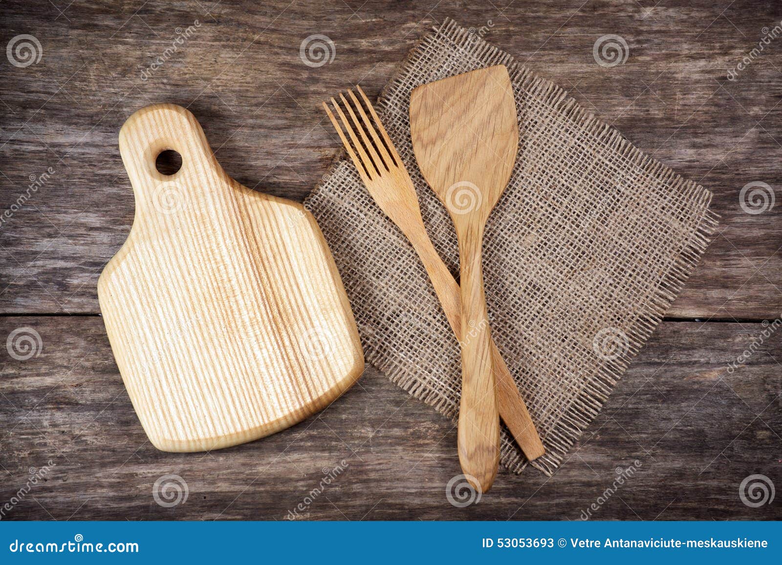 Empty Chopping Board and Kitchen Utensils Stock Image - Image of ...