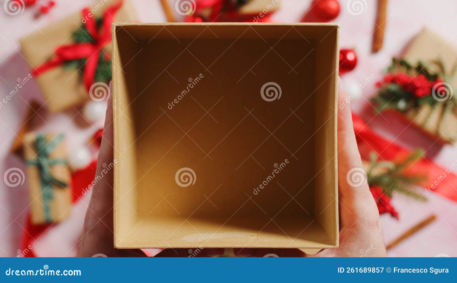 Empty Christmas Box stock image. Image of ornament, xmas - 261689857