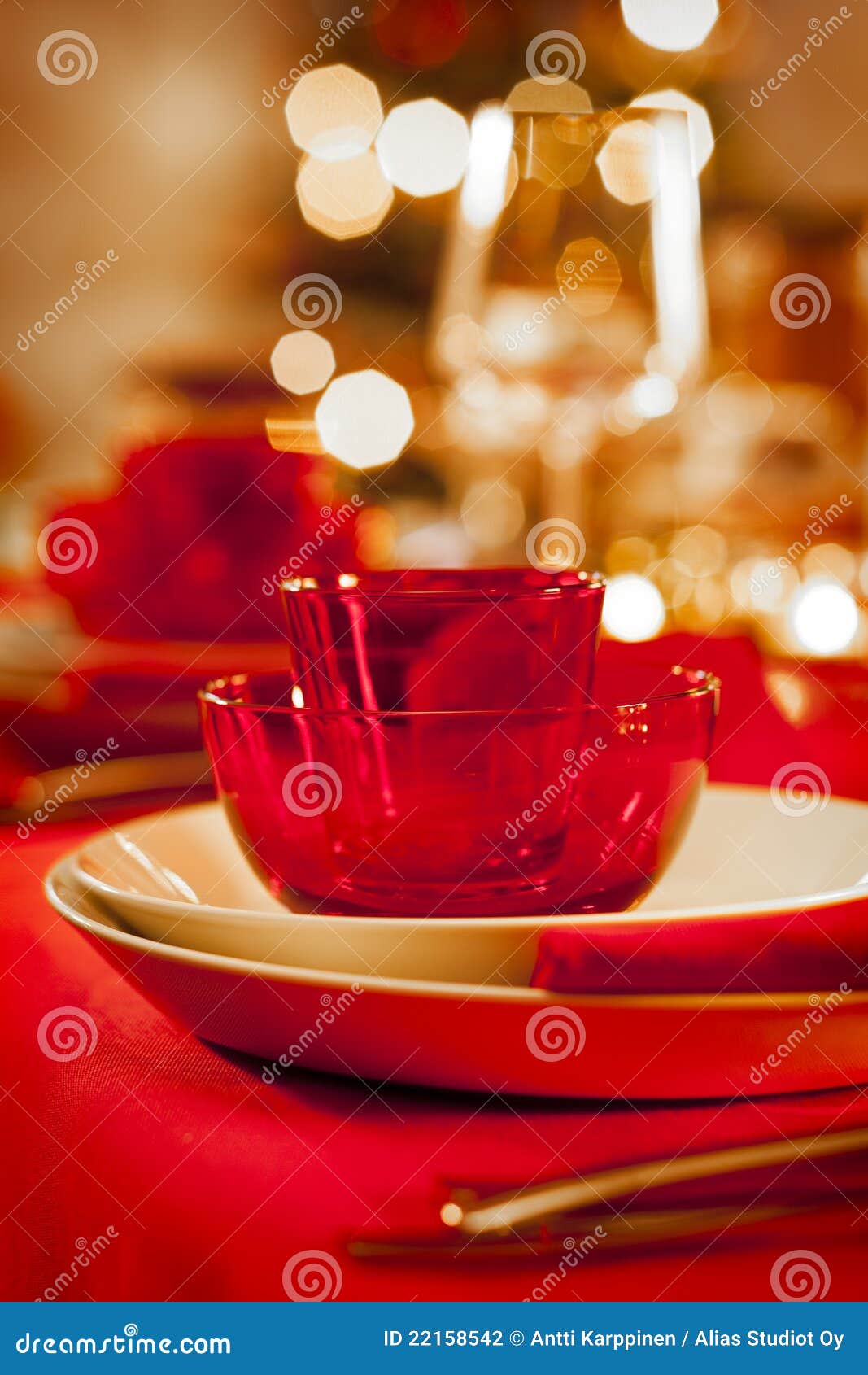 Empty Christmas Dinner Table Stock Photo - Image of meal, food: 22158542