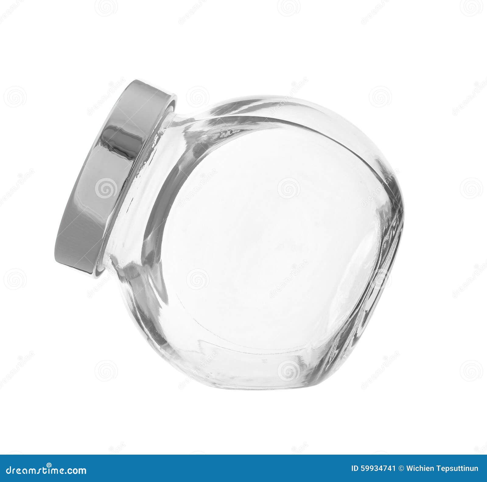 Empty Chromium Cap Glass Bottle Isolated on White Background Stock ...