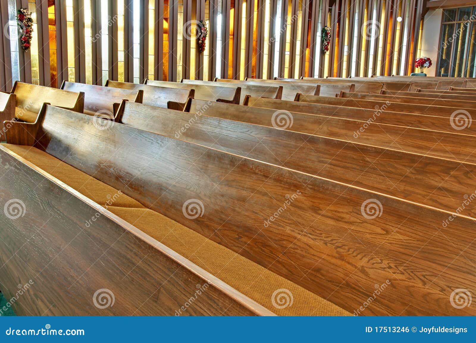 Empty Church Pews stock photo. Image of streaming, empty - 17513246