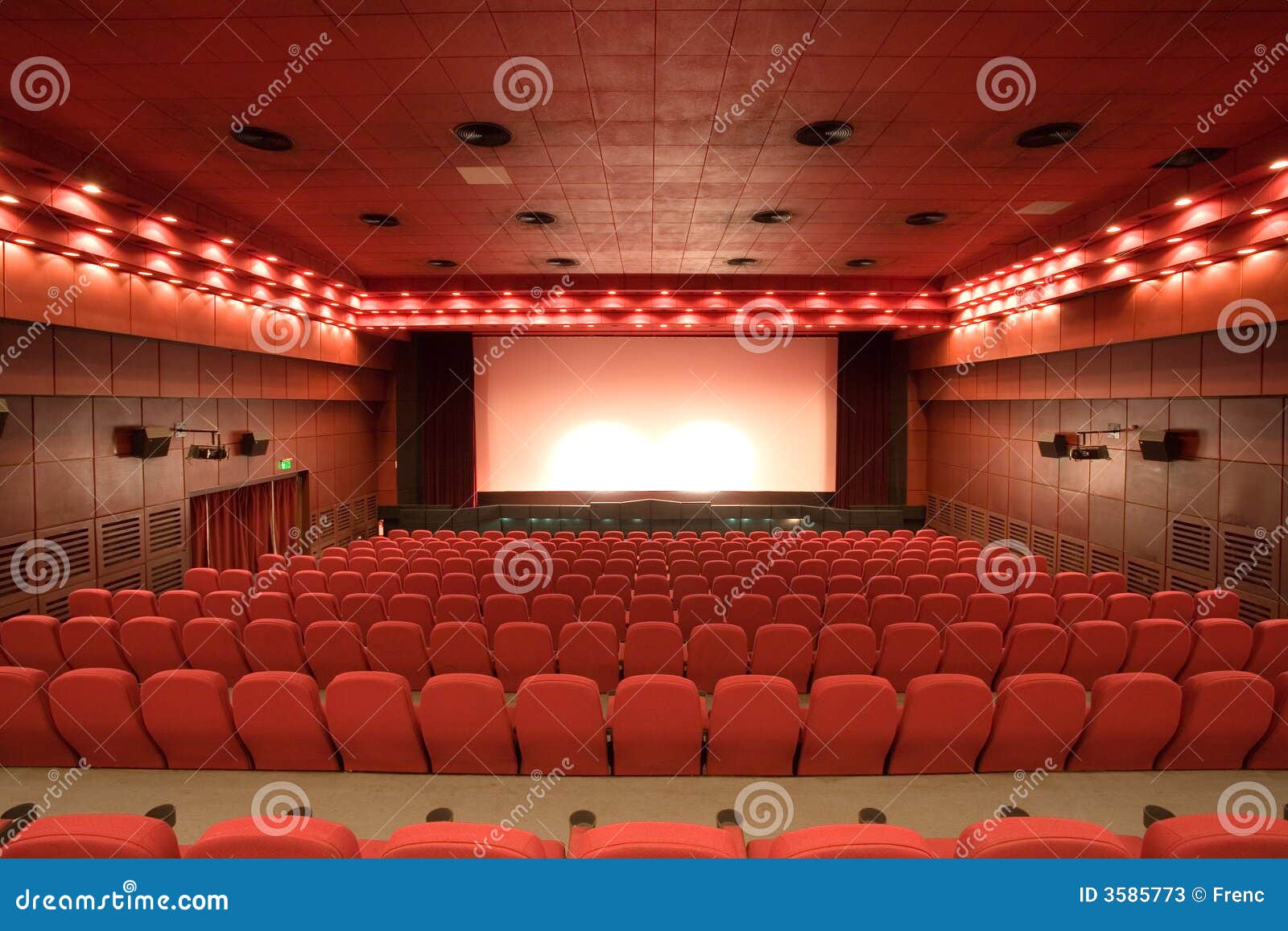 Empty cinema auditorium stock image. Image of floor, film - 3585773
